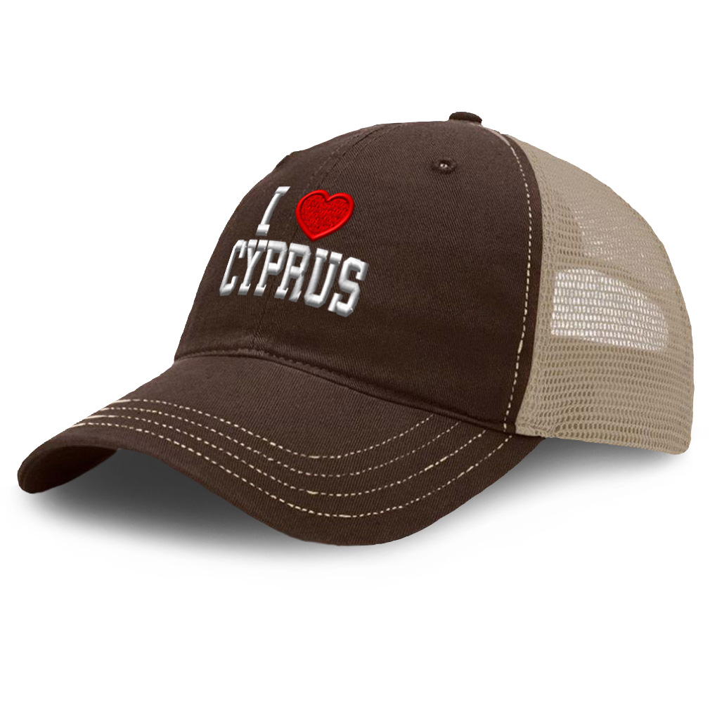 Richardson Trucker Mesh Hat I Love Cyprus I Love Cotton Dad Hats for ...