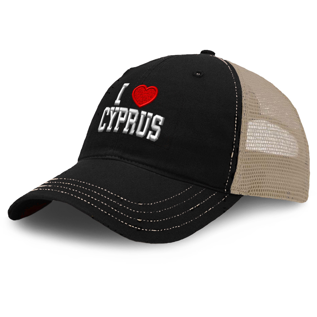 Richardson Trucker Mesh Hat I Love Cyprus I Love Cotton Dad Hats for ...